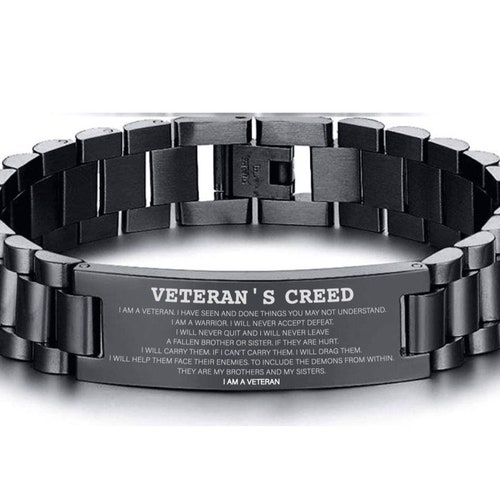 Veterans Creed Bracelet Veteran Gift for Veteran Engraved - Etsy