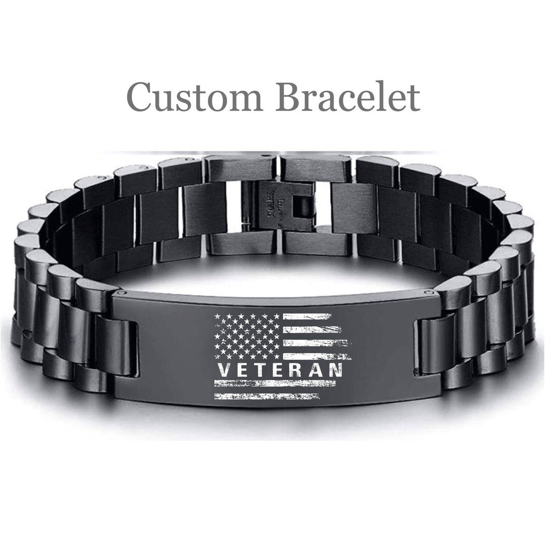 Veteran American Flag Bracelet for Men, Veteran Christmas Gifts ...