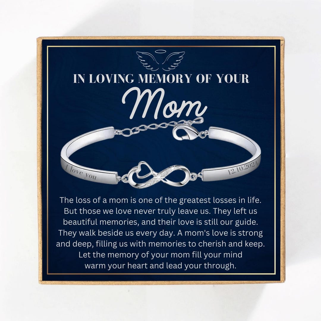Loss of Mom Personalized Engraved Memorial Jewelry Sympathy Loss Gift ...
