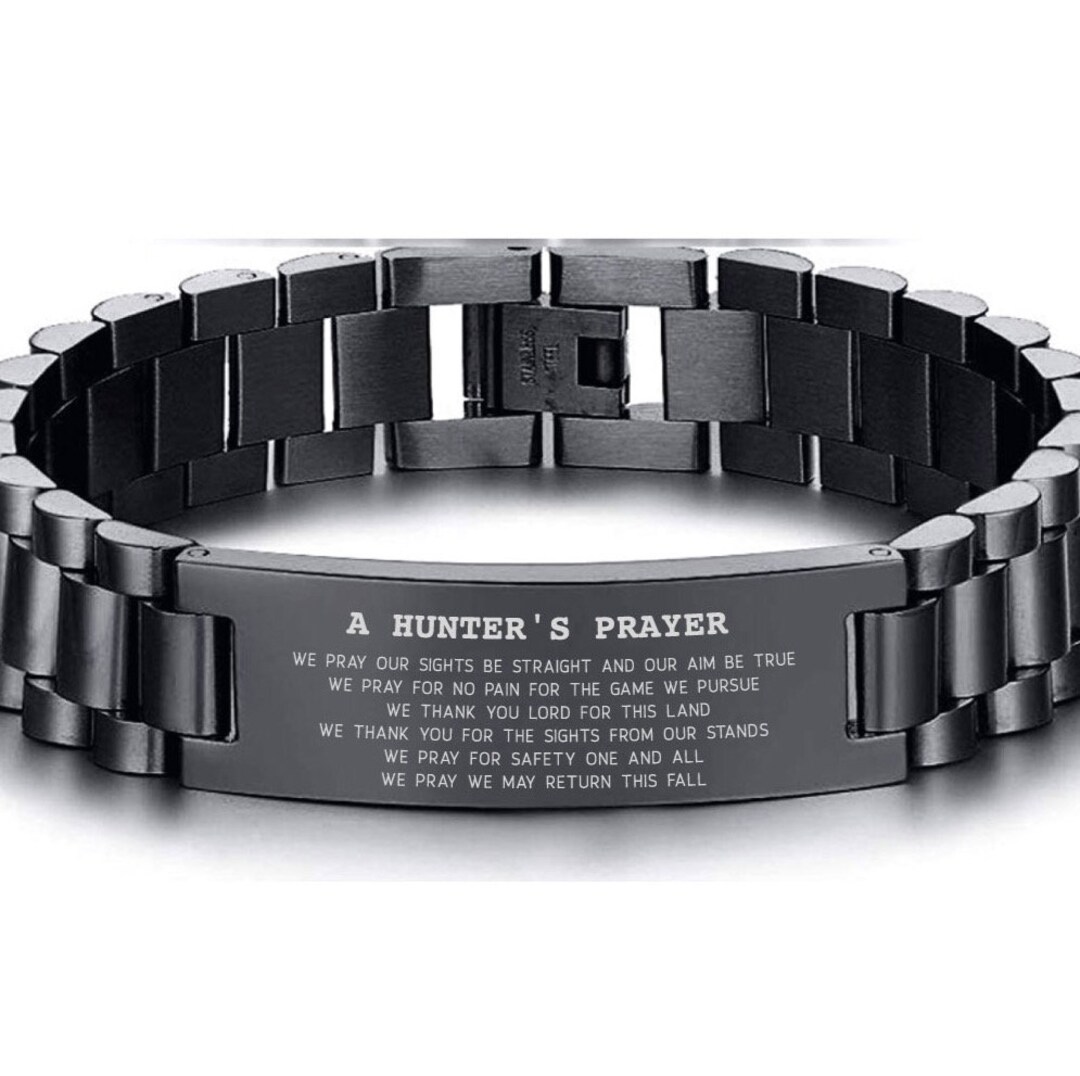 Hunter Gift for Hunters Prayer Engraved Bracelet Hunting Gift ...