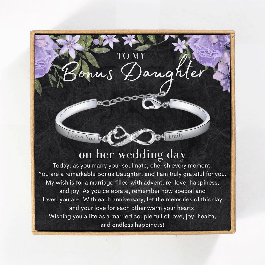 To My Bonus Daughter on Her Wedding Day Bracelet, Bonus Daughter ...