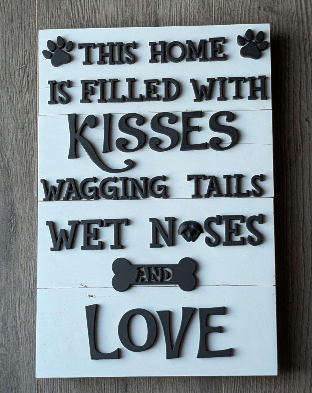 Kisses, Wagging Tails, Wet Noses Pet Sign - Etsy
