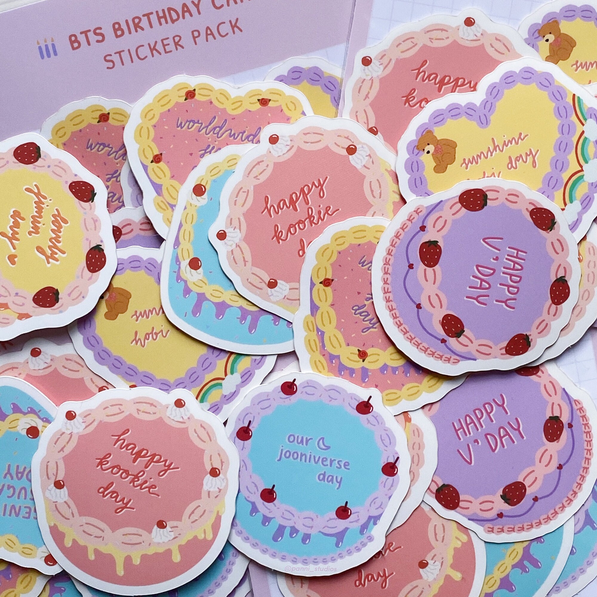 BTS Birthday Cake Sticker Pack - Etsy