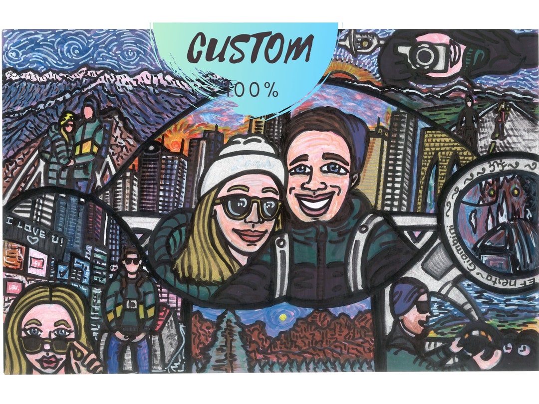 Couple Drawing Portrait Illustration Couple Sketch, Personalized ...