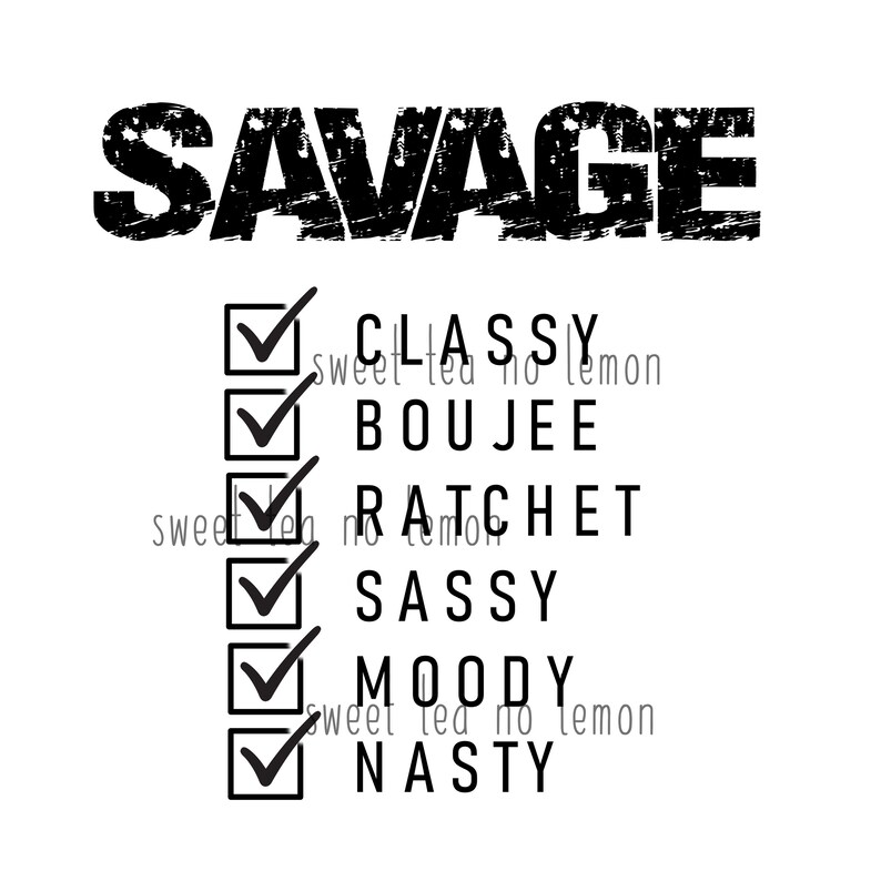 Savage Classy Boujee Ratchet Premium SVG and Sublimation - Etsy