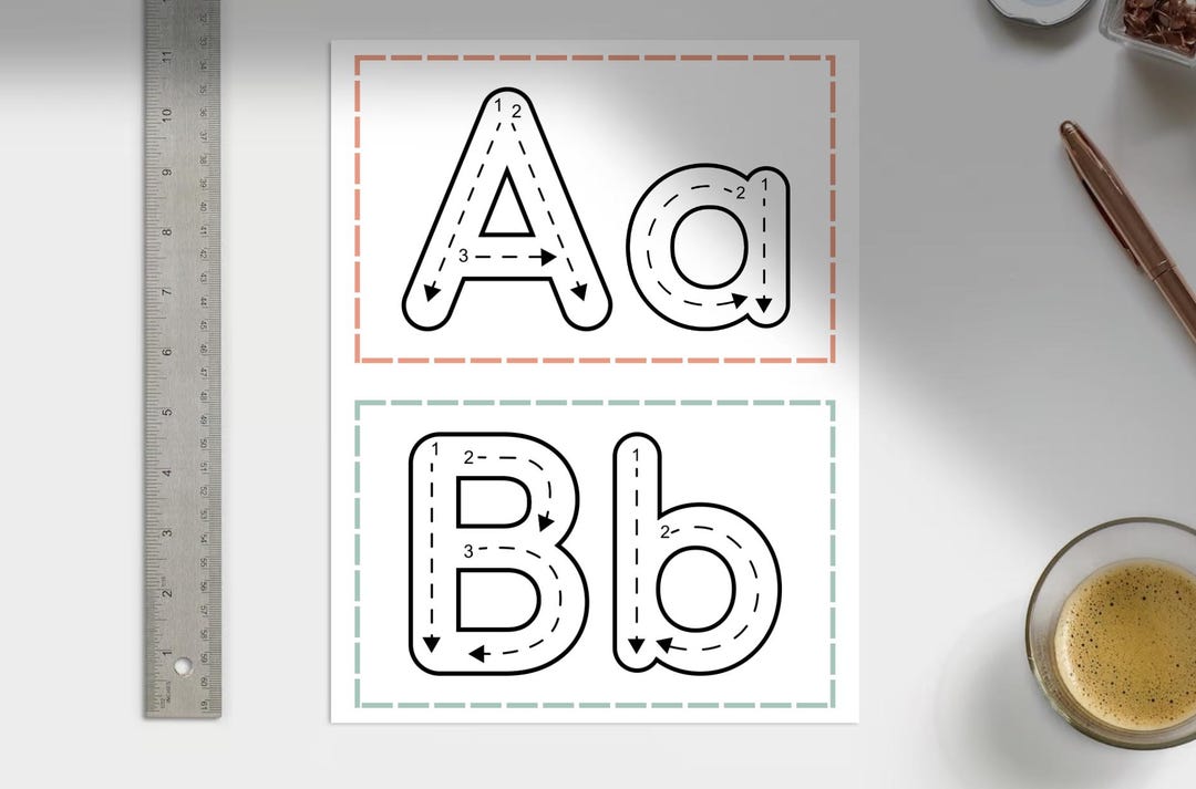 Alphabet Tracing Cards: A-Z Printable Learning (PDF) - Etsy