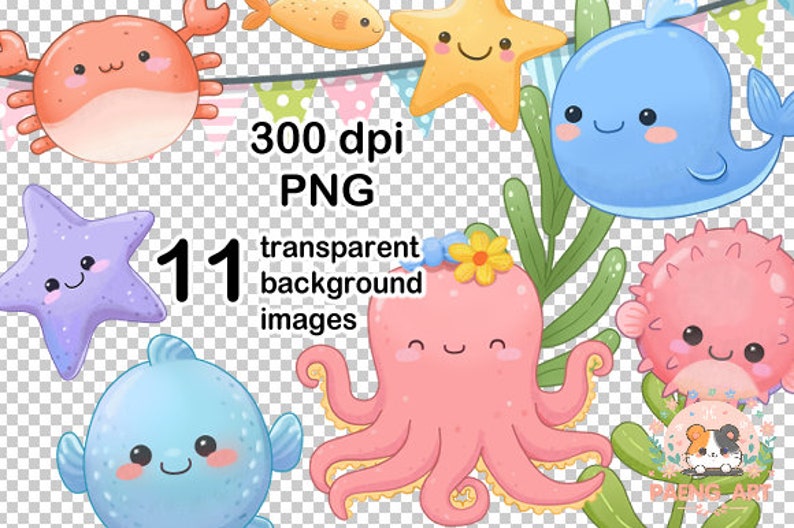 Cute Under the Sea PNG Cliparts - Etsy
