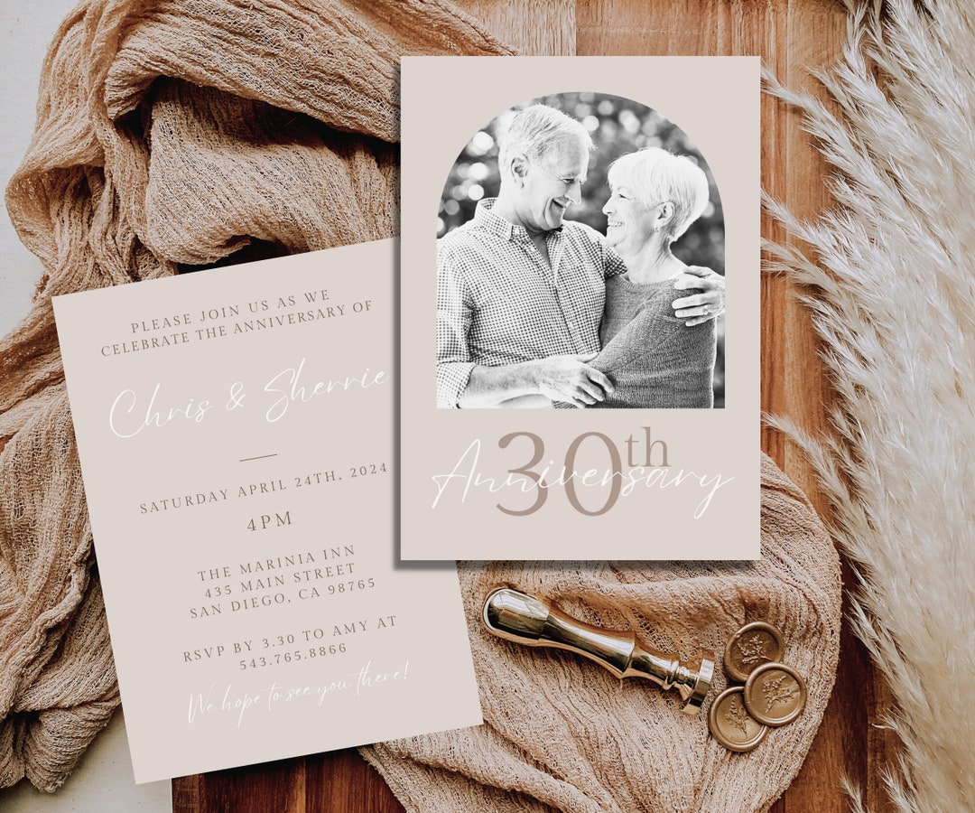 30th Anniversary Invitation Template, Anniversary Party Invitation ...