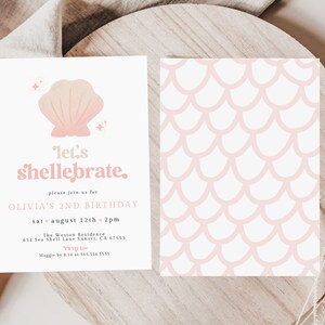 Sea Shell Invitation Template, Shellabration Invitation, Shell Birthday ...
