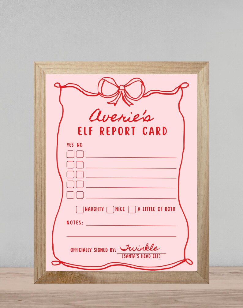 Red Bow Elf Letter Bundle Elf Arrival Letter Goodbye Letter Elf Hand ...