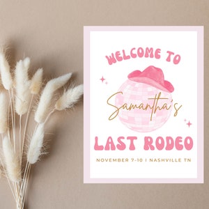 Last Rodeo Bachelorette Party Welcome Sign Template. Austin ...