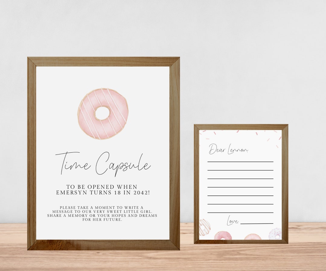 Donut Birthday Poster Donut 1st Birthday Time Capsule Sweet One Party ...