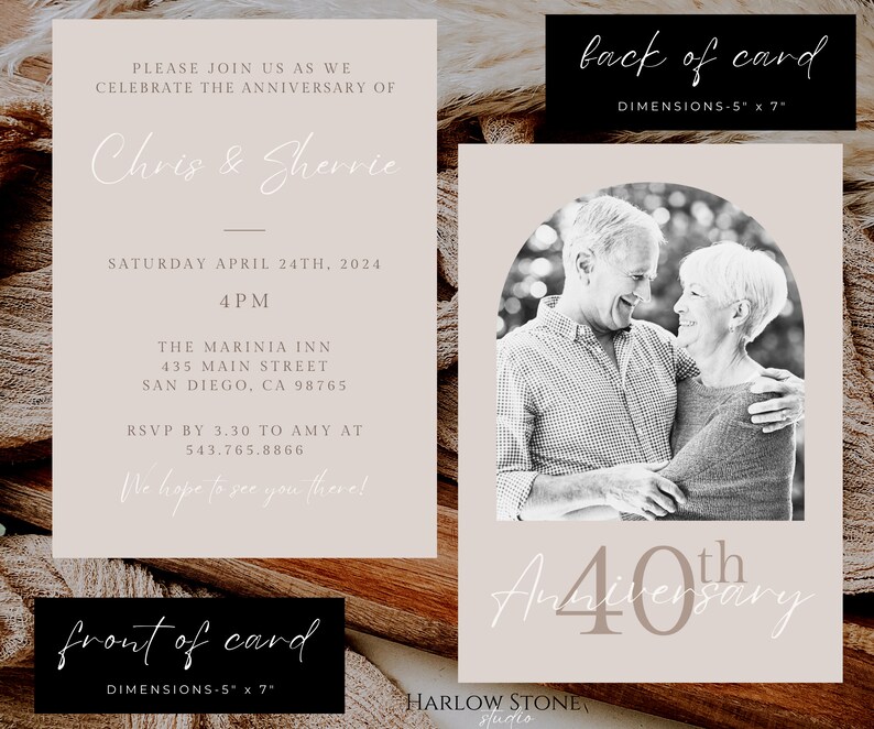 40th Anniversary Invitation Template Anniversary Party - Etsy