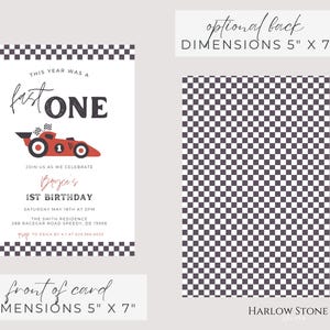Fast ONE Birthday Invitation, Editable Template, Car 1st Birthday Party ...