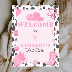 FIRST RODEO Welcome Sign 1st Rodeo, Printable Wild West Birthday Sign ...