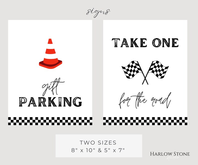 Race Car Party Signs Editable Racing Decorations Take One - Etsy