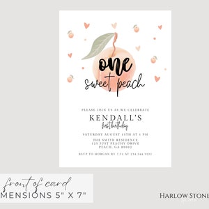 Peach Birthday Invitation, Editable Sweet as a Peach Invitation ...