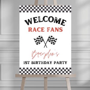 Editable Racecar Birthday Party Welcome Sign , Racing Birthday Party ...