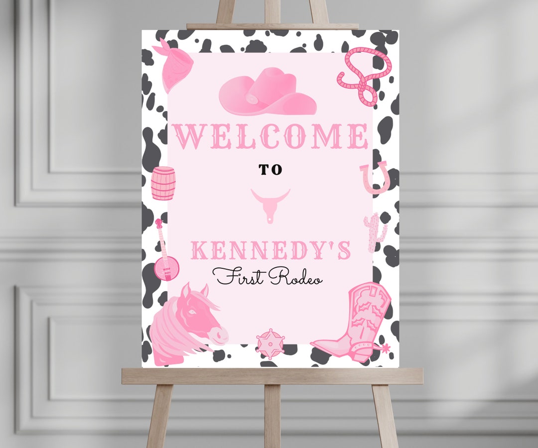 FIRST RODEO Welcome Sign 1st Rodeo, Printable Wild West Birthday Sign ...