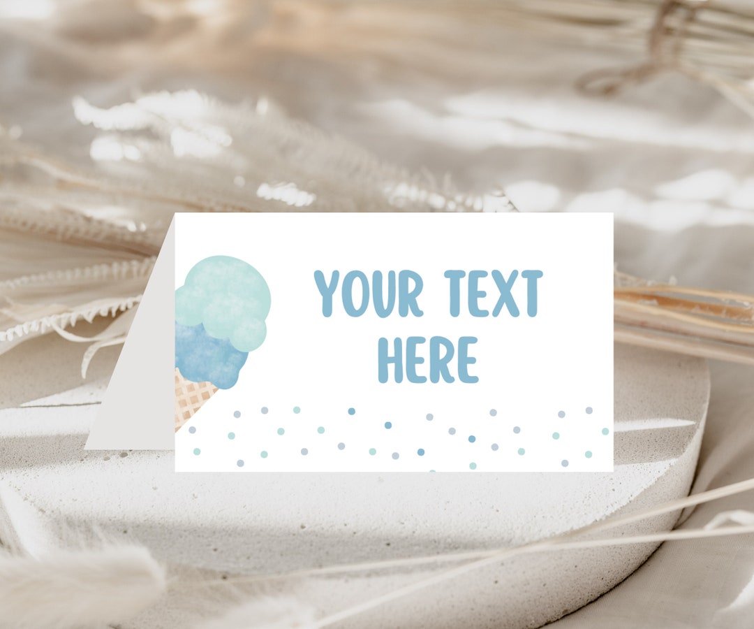Editable Ice Cream Food Labels Ice Cream Birthday Food Cards Tent Card ...