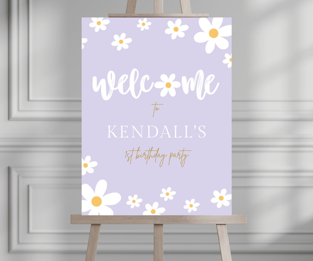 Daisy Birthday Party Welcome Sign Little Miss One-derful Birthday Party ...