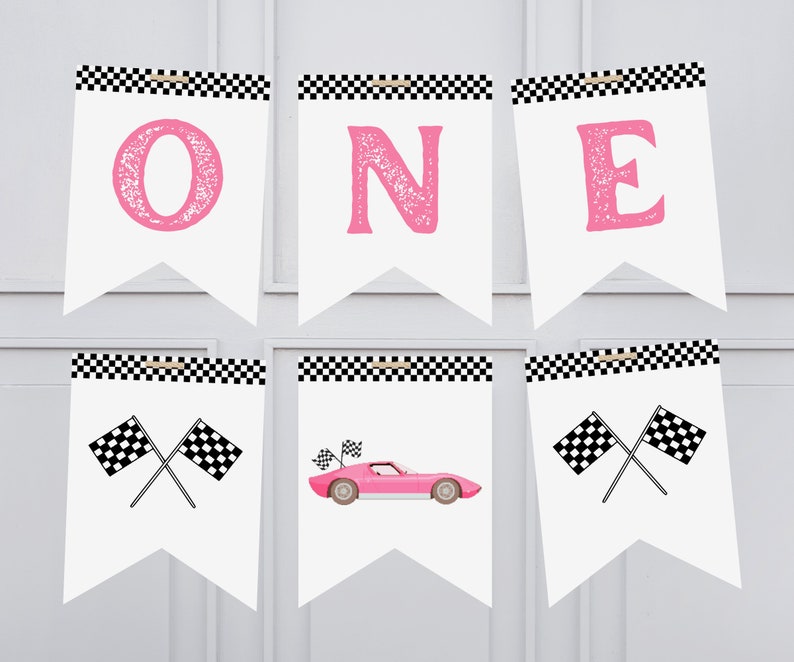 Editable FAST ONE Birthday Banner Printable 1st Birthday Race - Etsy