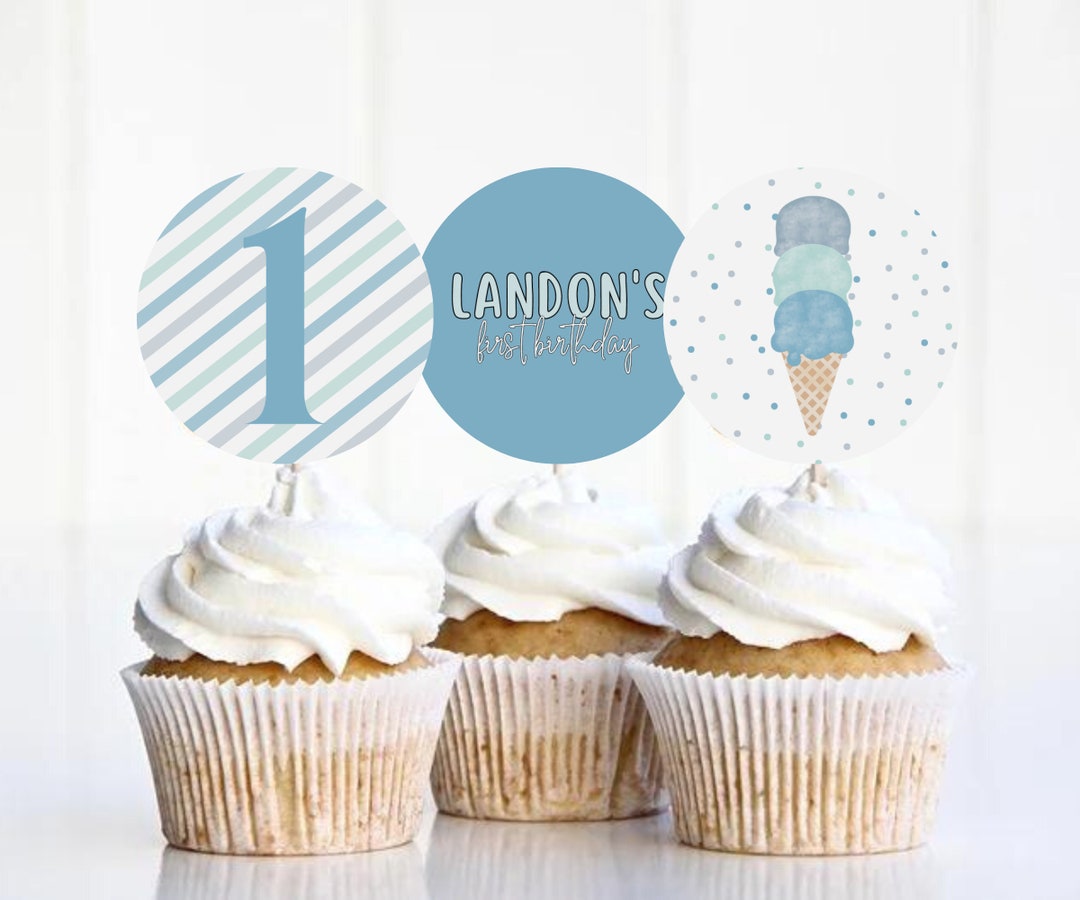 Ice Cream Cupcake Toppers Favor Tags Ice Cream Birthday Party ...