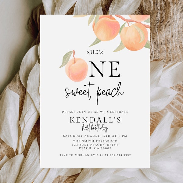 Peach Invitation - Etsy