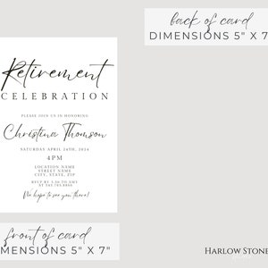 Simple Retirement Party Invitation Template, Minimal Retirement ...