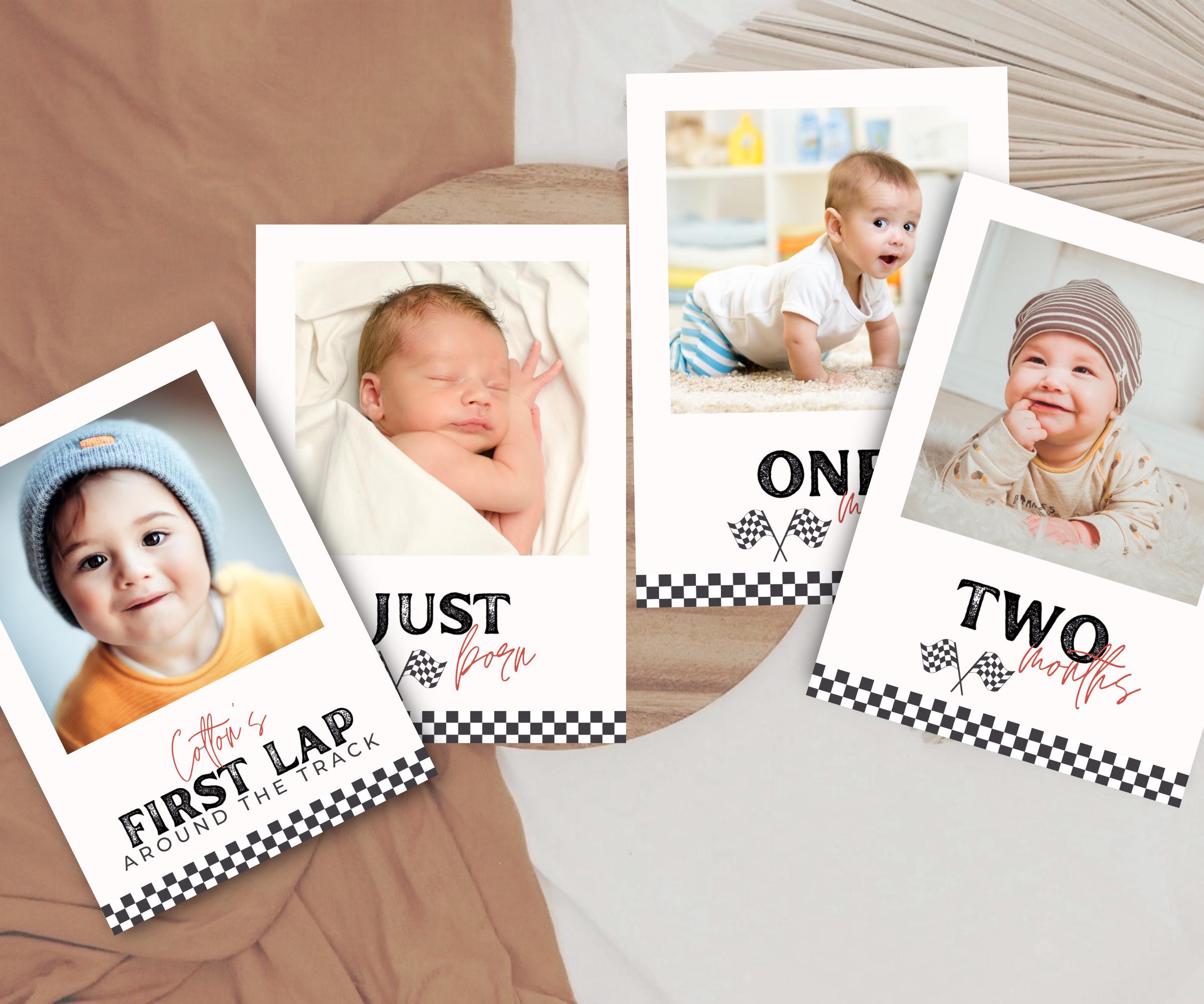 Racing First Birthday Photo Banner, Editable Template, Race Month by ...