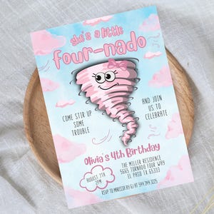 Girl Fournado Birthday Party Invitation Evite | Storm Weather Party ...