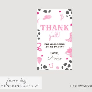 Editable My First Rodeo Birthday Favor Tags Cowboy 1st Birthday Thank ...