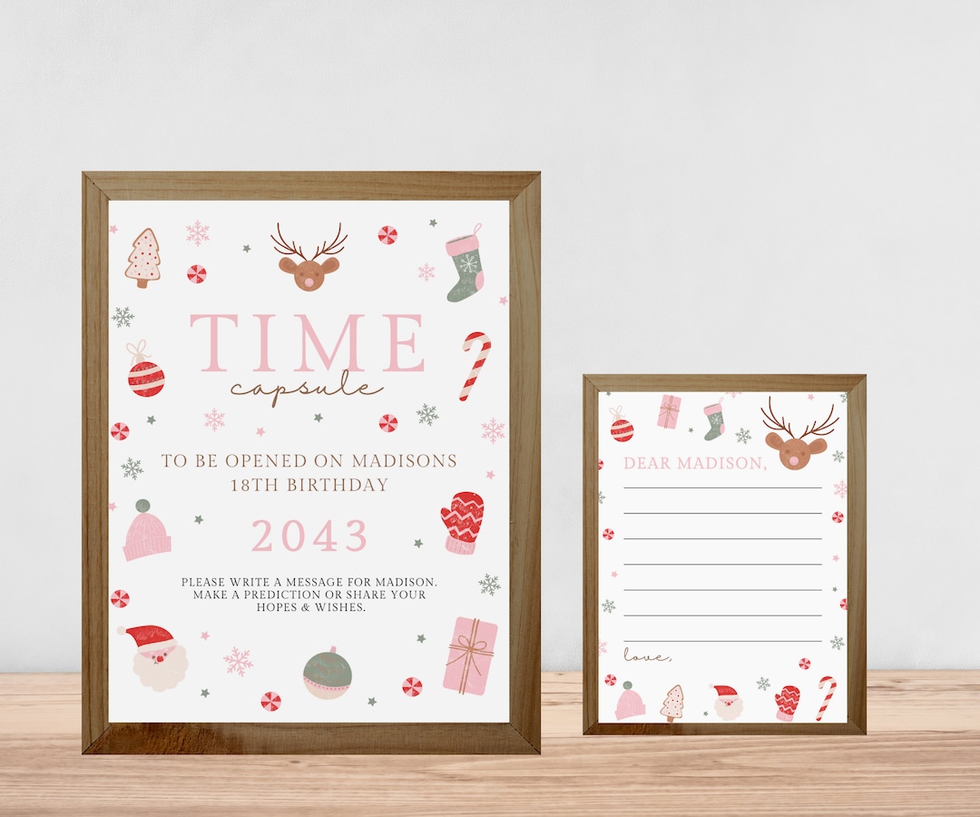 Christmas Oh What Fun Time Capsule and Matching Note Card, Editable ...