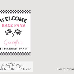 Editable Racecar Birthday Party Welcome Sign, Racing Birthday Party ...