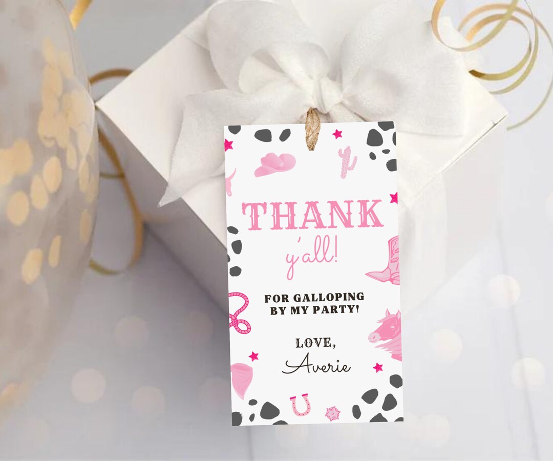 Editable My First Rodeo Birthday Favor Tags Cowboy 1st Birthday Thank ...