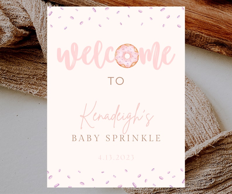 Editable Donut Welcome Sign Donut Sprinkle Shower Table Sign - Etsy