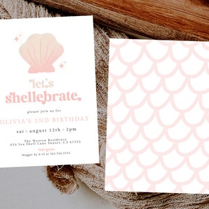 Sea Shell Invitation Template, Shellabration Invitation, Shell Birthday ...