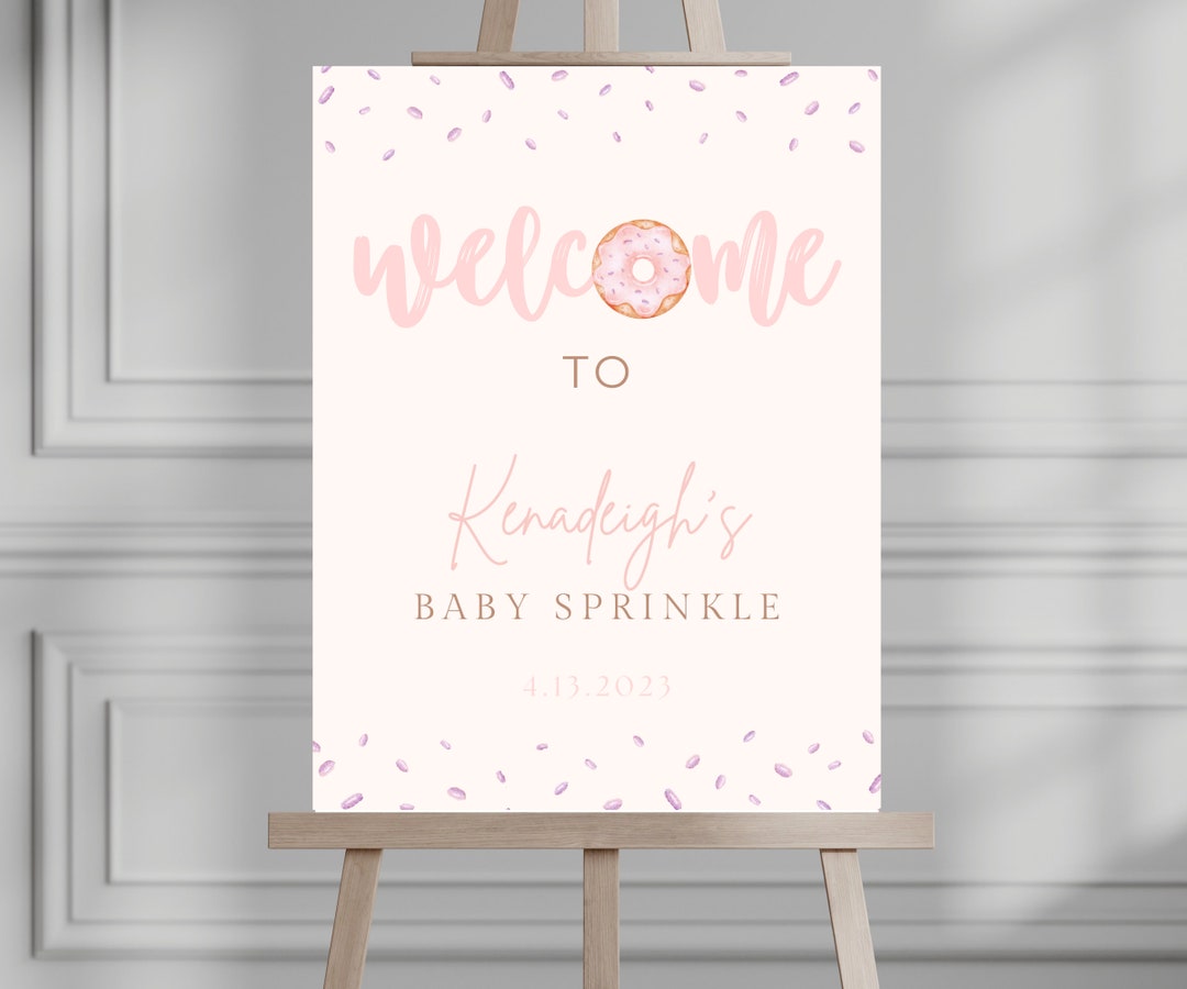 Editable Donut Welcome Sign Donut Sprinkle Shower Table Sign Donut Baby ...