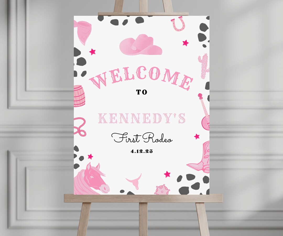 FIRST RODEO Welcome Sign 1st Rodeo, Printable Wild West Birthday Sign ...