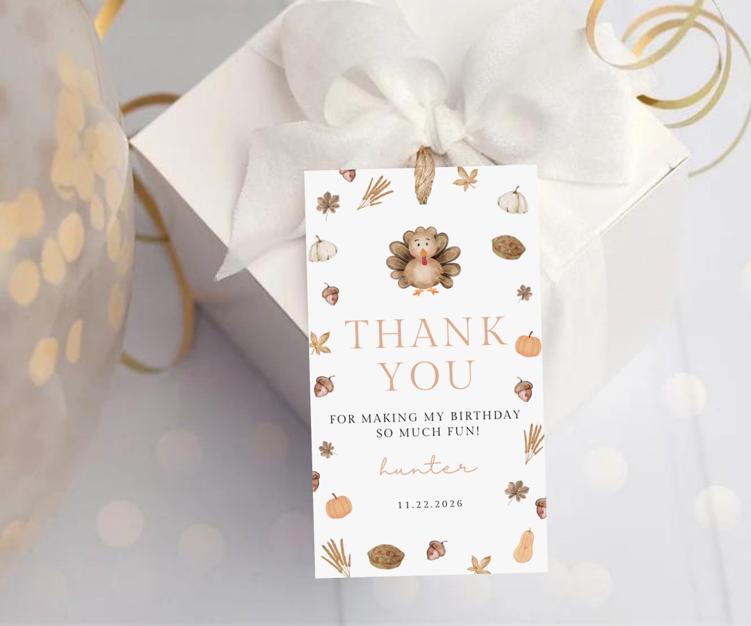 Editable Thanksgiving Favor Tags, Gift Tag, Treat Bag Thank You, Thank ...