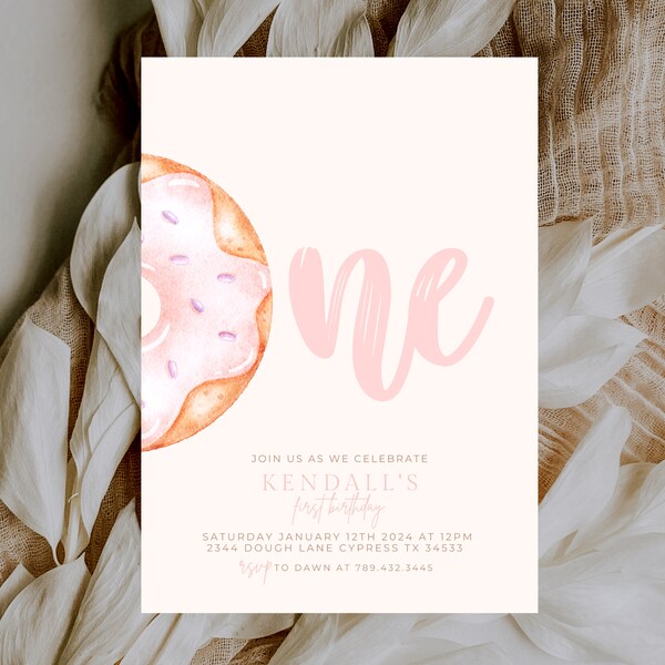 Donut First Birthday Invitation - Etsy