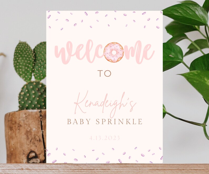 Editable Donut Welcome Sign Donut Sprinkle Shower Table Sign - Etsy