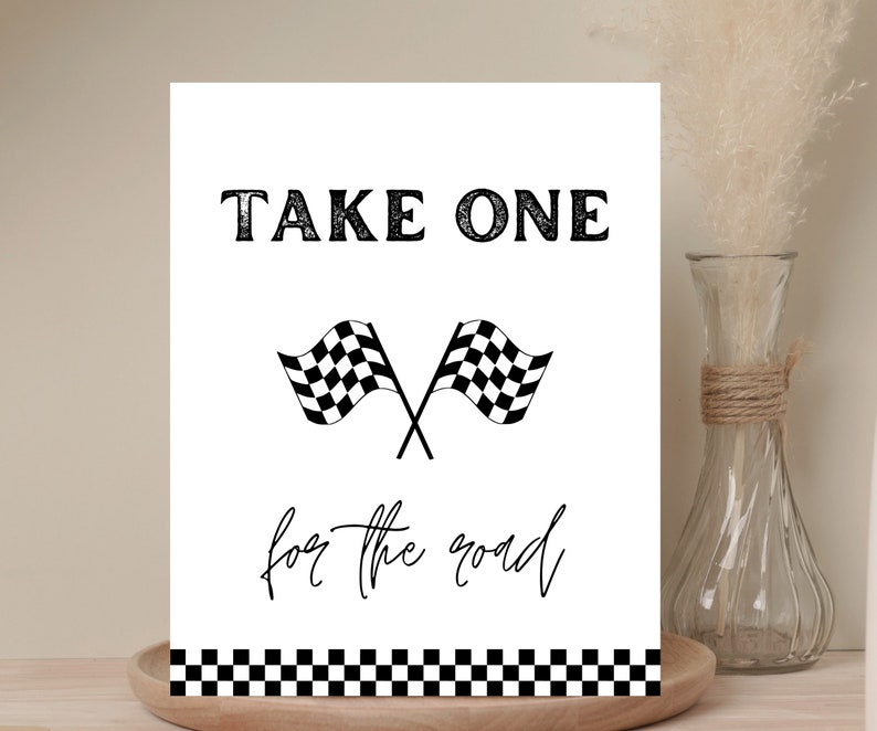 Race Car Party Signs Editable Racing Decorations Take One - Etsy