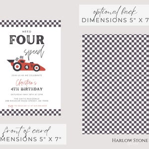 Need FOUR Speed Birthday Invitation Template | Editable Red Race Car ...