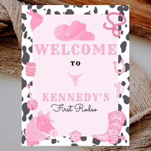 FIRST RODEO Welcome Sign 1st Rodeo, Printable Wild West Birthday Sign ...