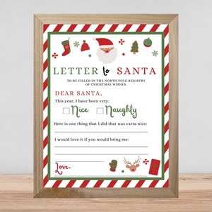 Letter to Santa, Kids Letter to Santa, Printable Letter to Santa, Kids ...