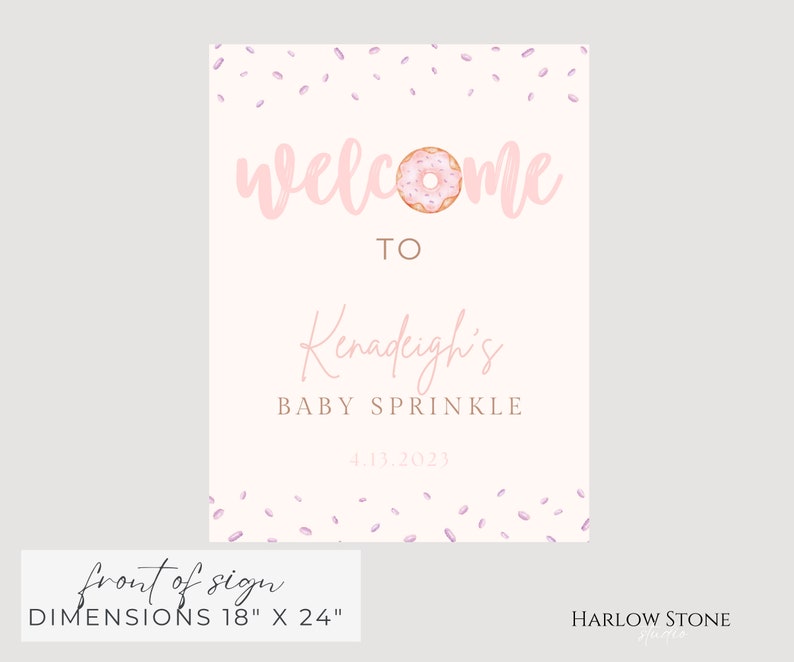 Editable Donut Welcome Sign Donut Sprinkle Shower Table Sign - Etsy