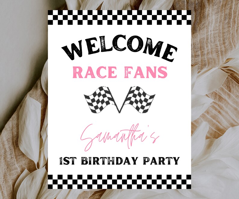Editable Racecar Birthday Party Welcome Sign Racing Birthday - Etsy