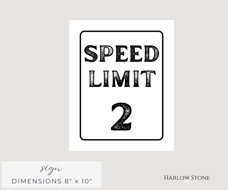 Racecar Party Speed Limit Table Sign Two Fast Fast One - Etsy
