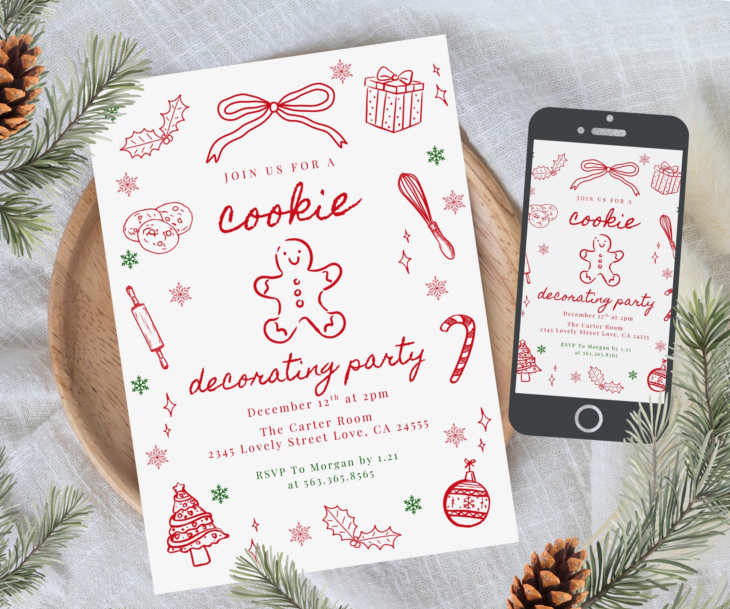Cookie Decorating Party Invitation, Editable Cookie Decorating Party ...